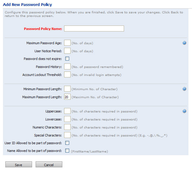 Managing Password Policies